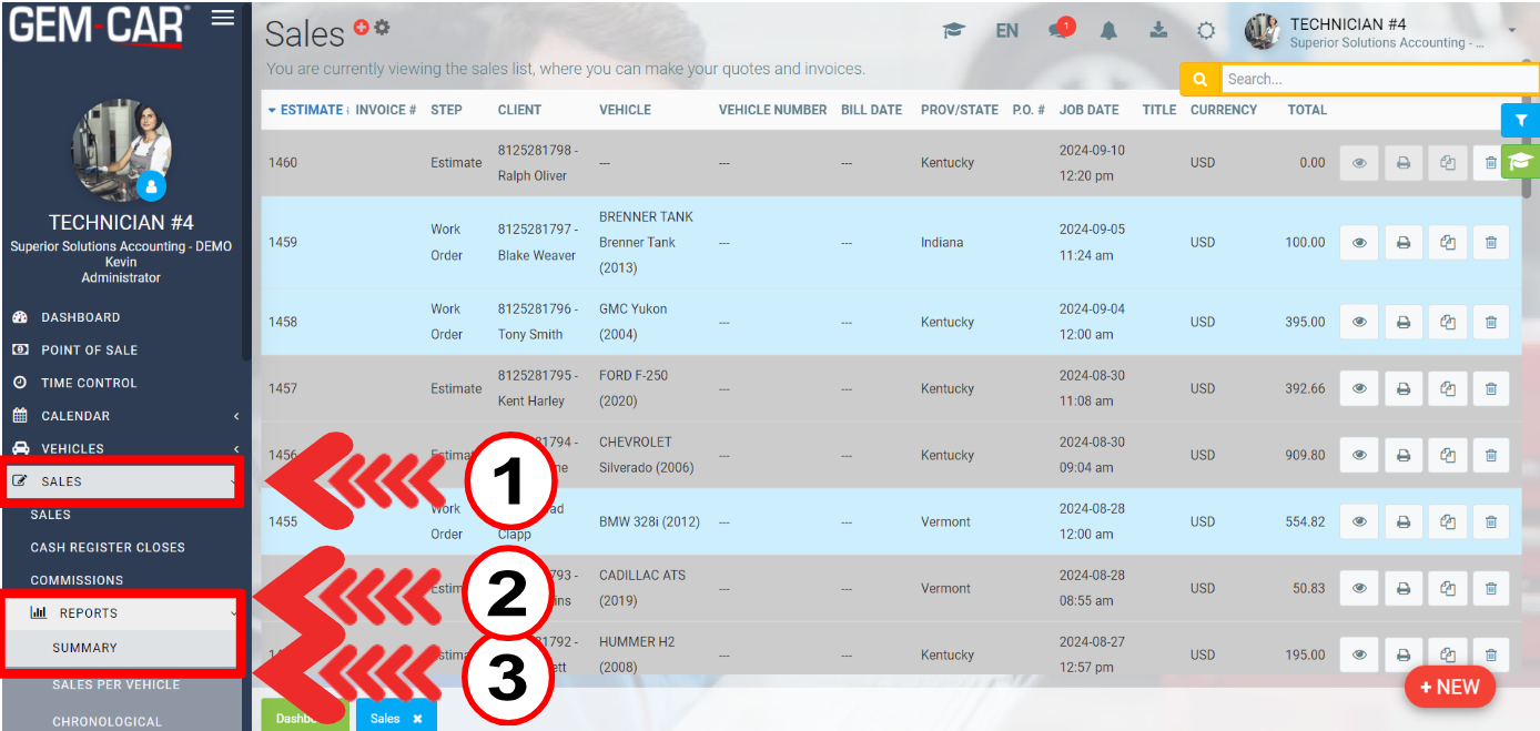 GEM-WORK - Generate a Sales Report by Client